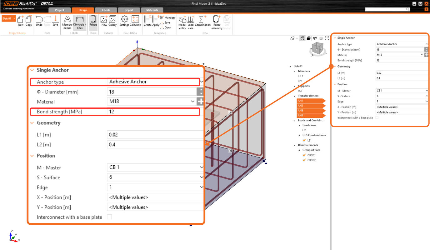 Complete code-check of anchors and concrete block with IDEA StatiCa (EN) | IDEA StatiCa